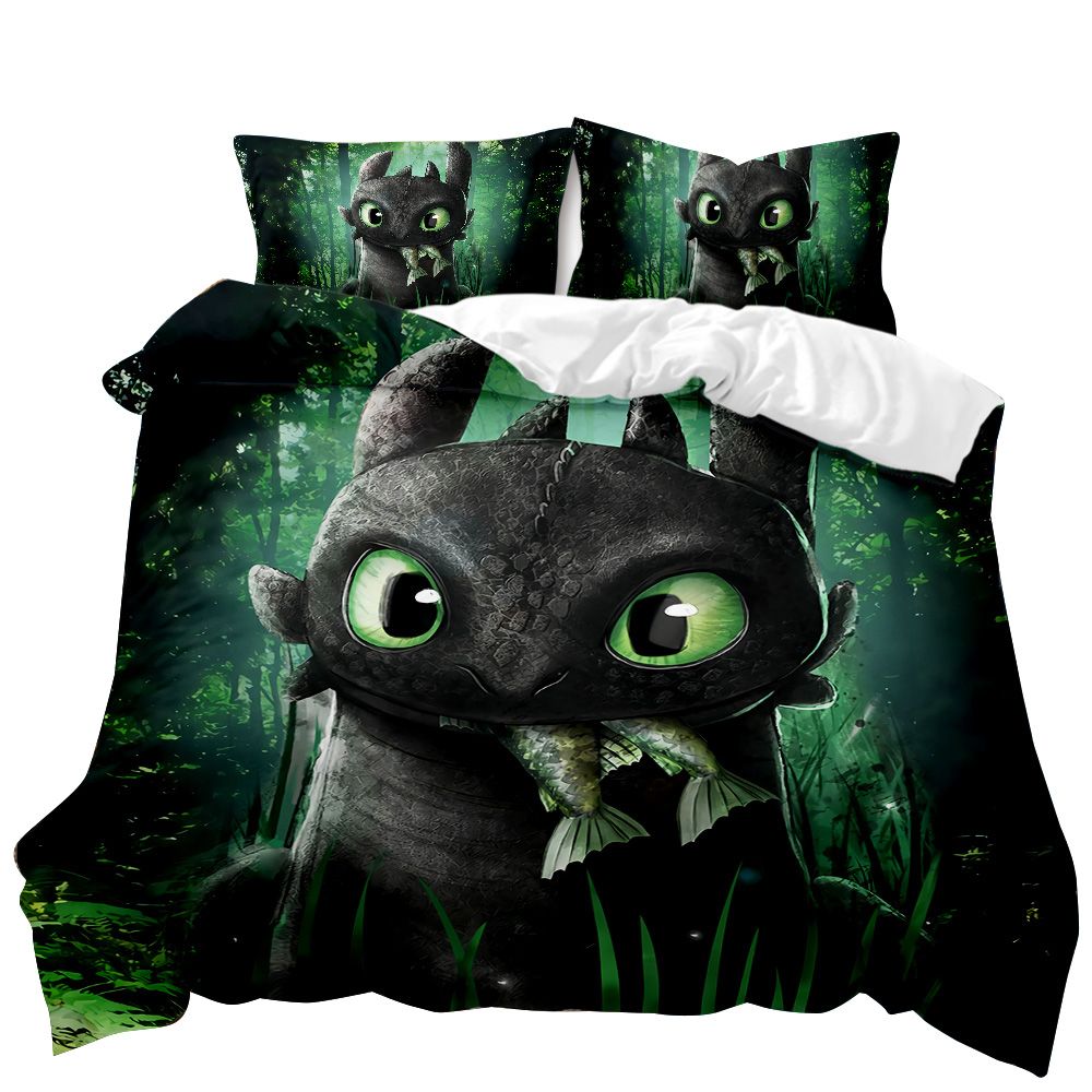 How To Train Your Dragon / Toothless 3D Printed Double Bed Duvet Cover ...
