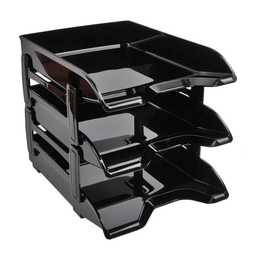 primeLine- 3 Tier Letter Tray- Black | Shop Today. Get it Tomorrow ...