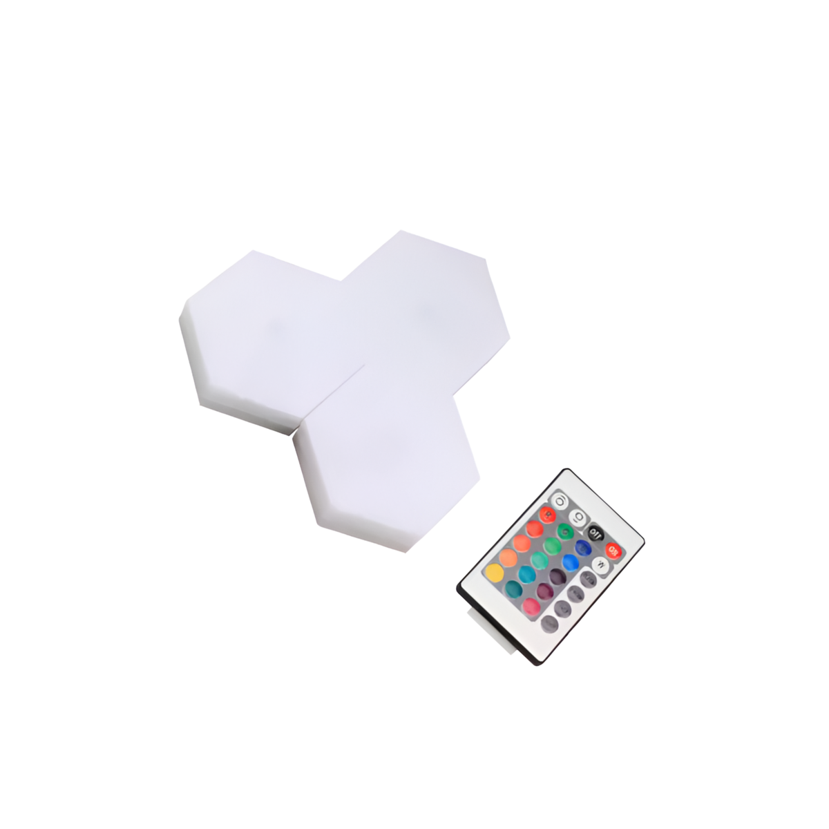 3 Piece Hexagonal RGB- Touch-Sensitive LED Wall Lamps with Remote ...