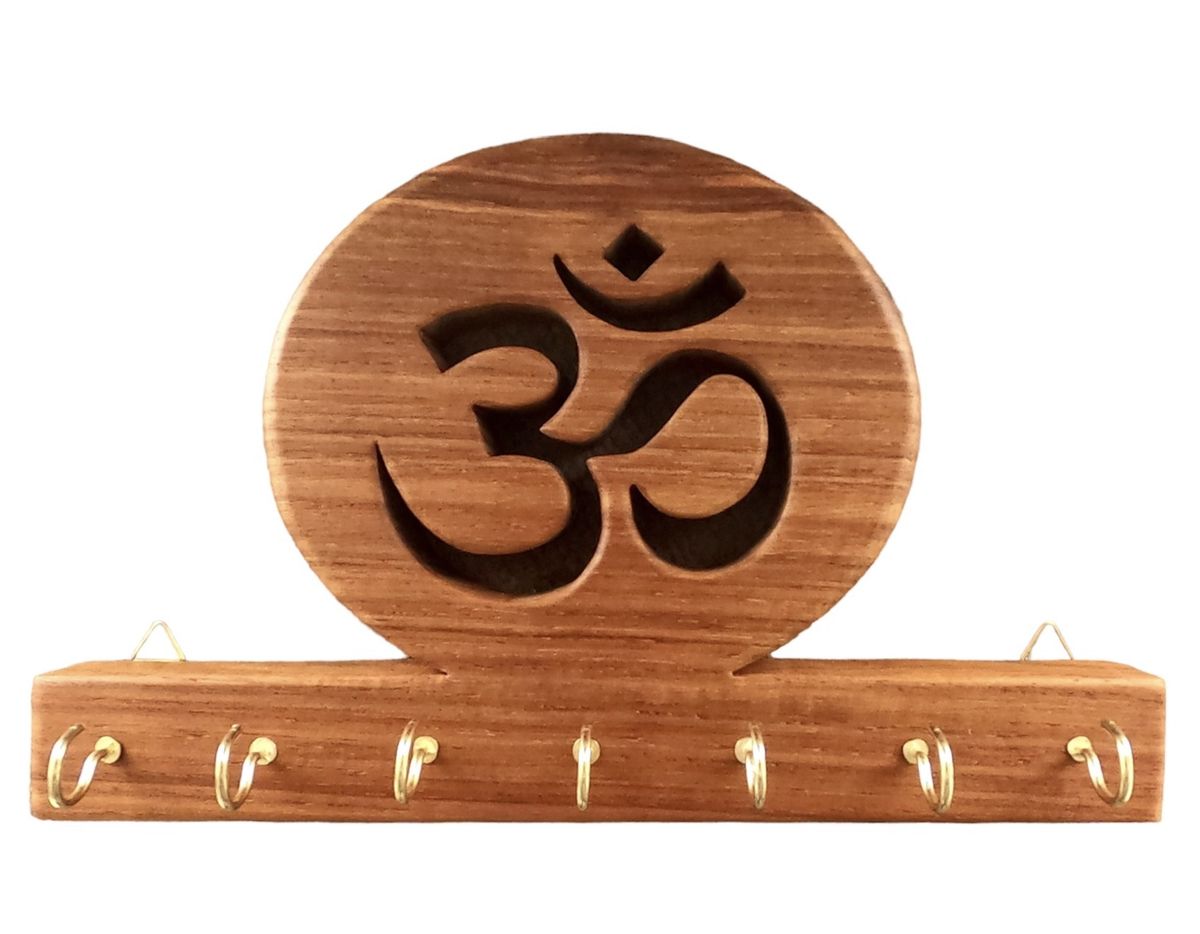 Handmade Wooden Om Symbol Wall Key Holder | Shop Today. Get it Tomorrow ...