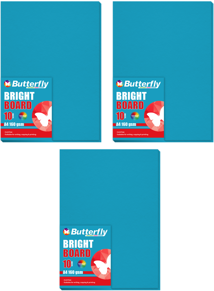 Board - A4 160Gsm Bright - Pack Of 10 (Blue) X3 | Shop Today. Get it ...
