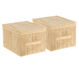 Creative Deco SET OF 2 Storage Boxes - Collapsible - Wood Grain Design | Buy Online in South ...
