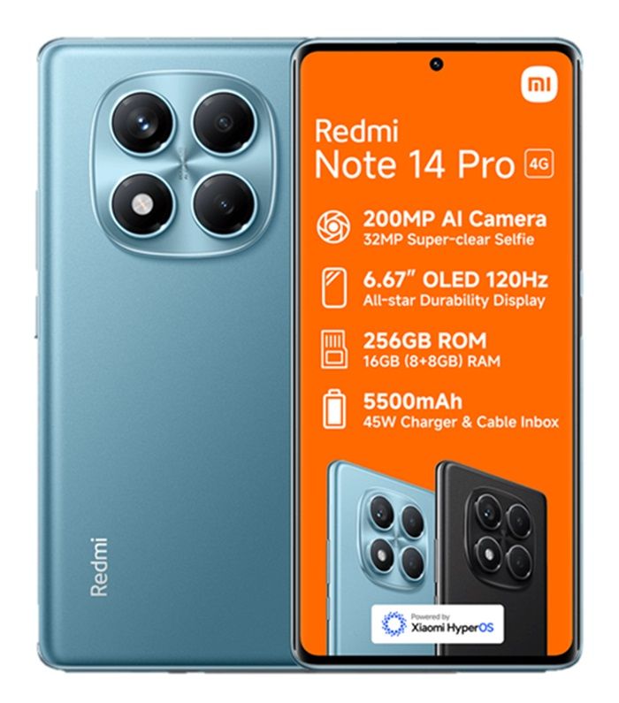 Xiaomi Redmi Note 14 PRO Smartphone - Ocean Blue (8+8GB RAM + 256GB ...