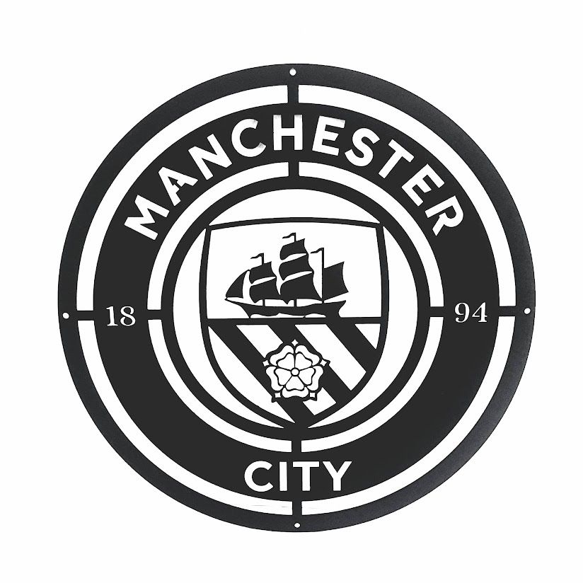 Manchester City FC Small Mounted Steel Wall Art Black | Shop Today. Get ...