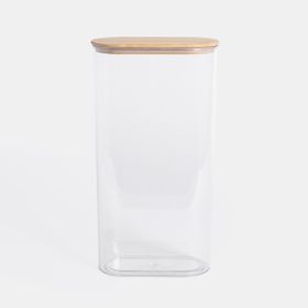 2L Large Plastic Oval Storage Container with Bamboo Lid - Clear | Shop ...