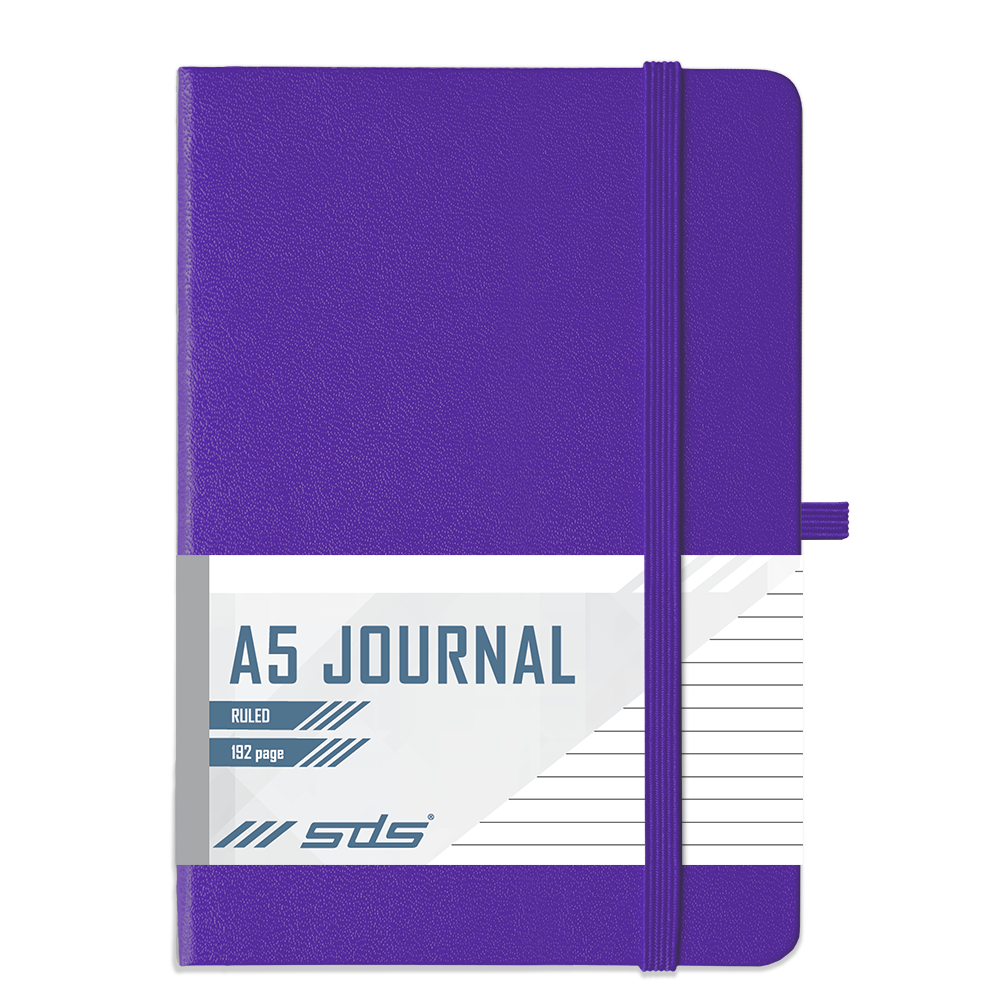 SDS A5 192 Page Lined Journal Hard Cover with Elastic Closure - Purple | Shop Today. Get it ...
