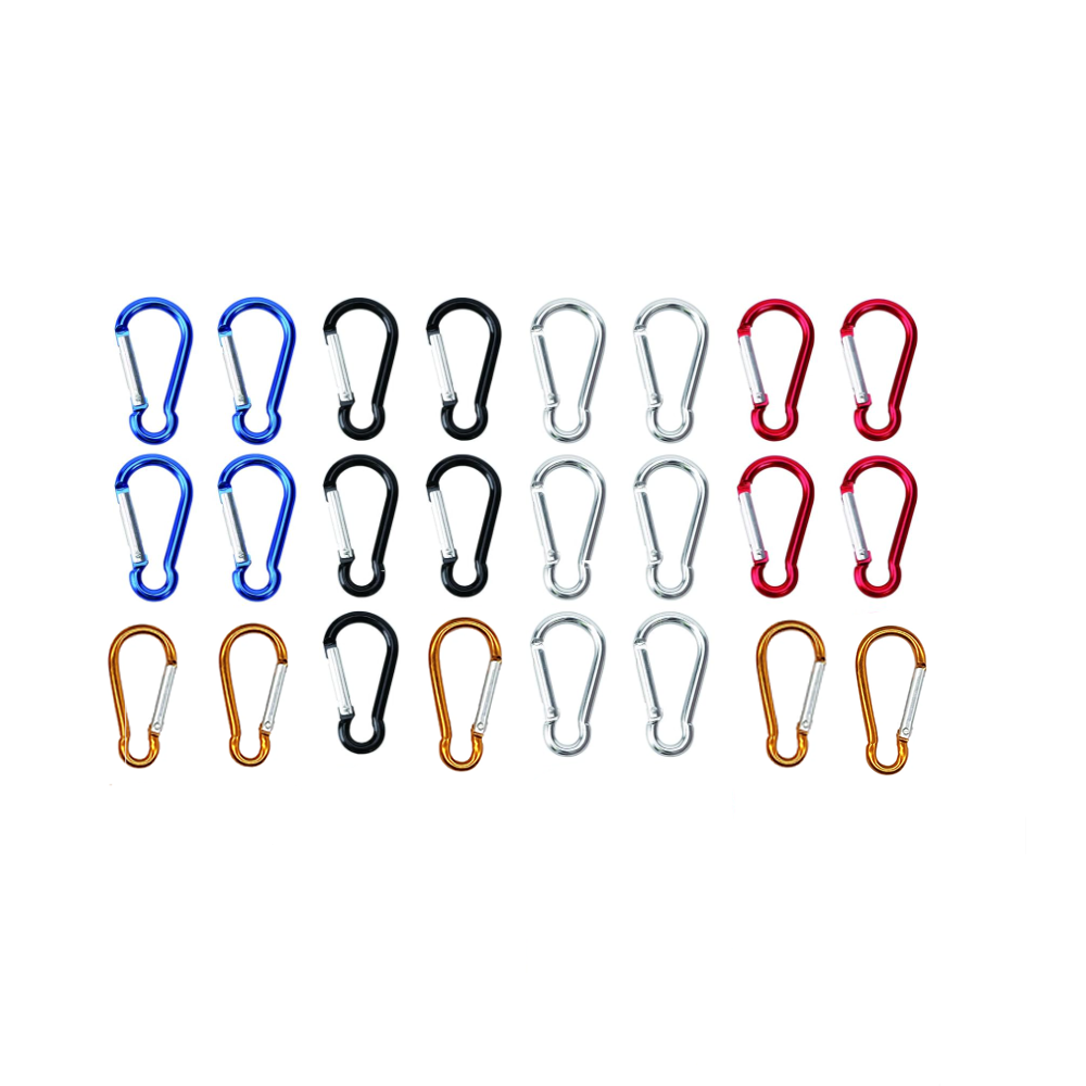 50mm 24-Piece Aluminum Carabiner Snap Hook Clips | Shop Today. Get it ...