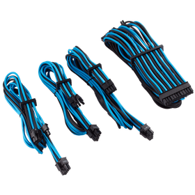 Corsair Premium Individually Sleeved PSU Cables Kit Gen 4 – Blue/Black ...
