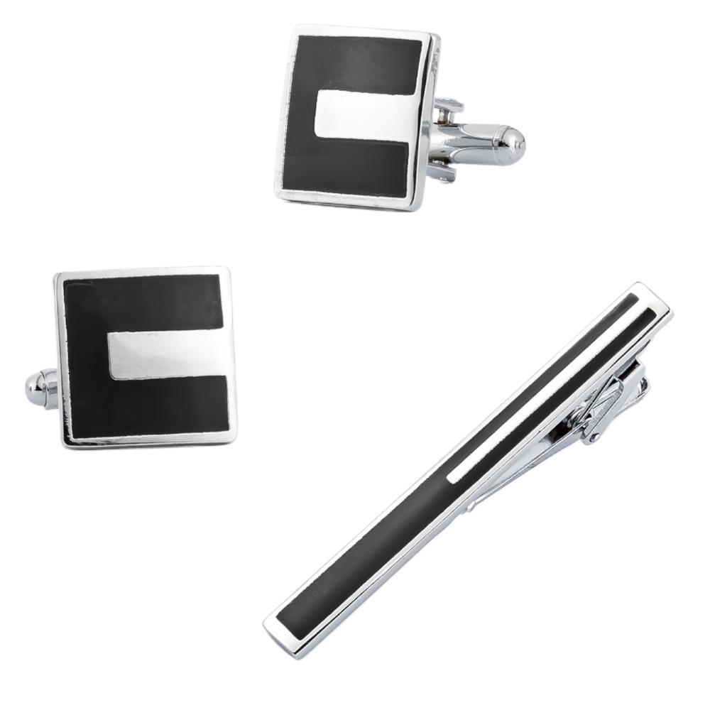 Tie Clips Tie Tack Pins with Cufflinks Set Stainless Steel Tie Clip ...