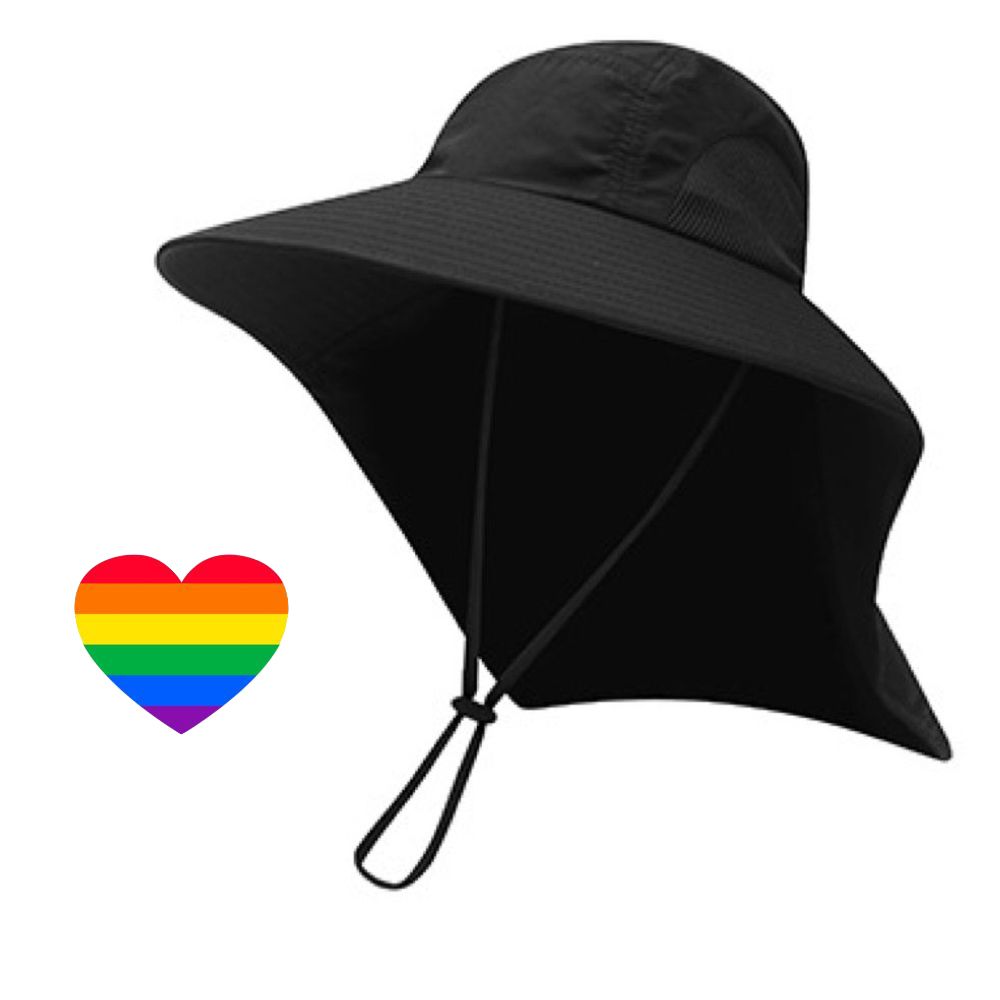 Fashion Outdoor Neck Protectiong Sun Hat & Heart Sticker - Set of 2 ...