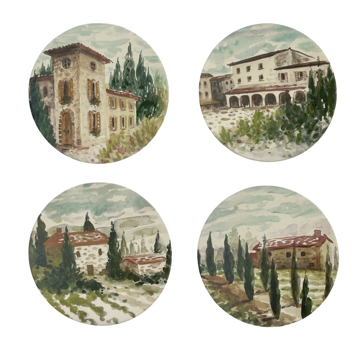 Designer Ceramic Coasters - Italian Countryside - Set of 4 | Shop Today ...