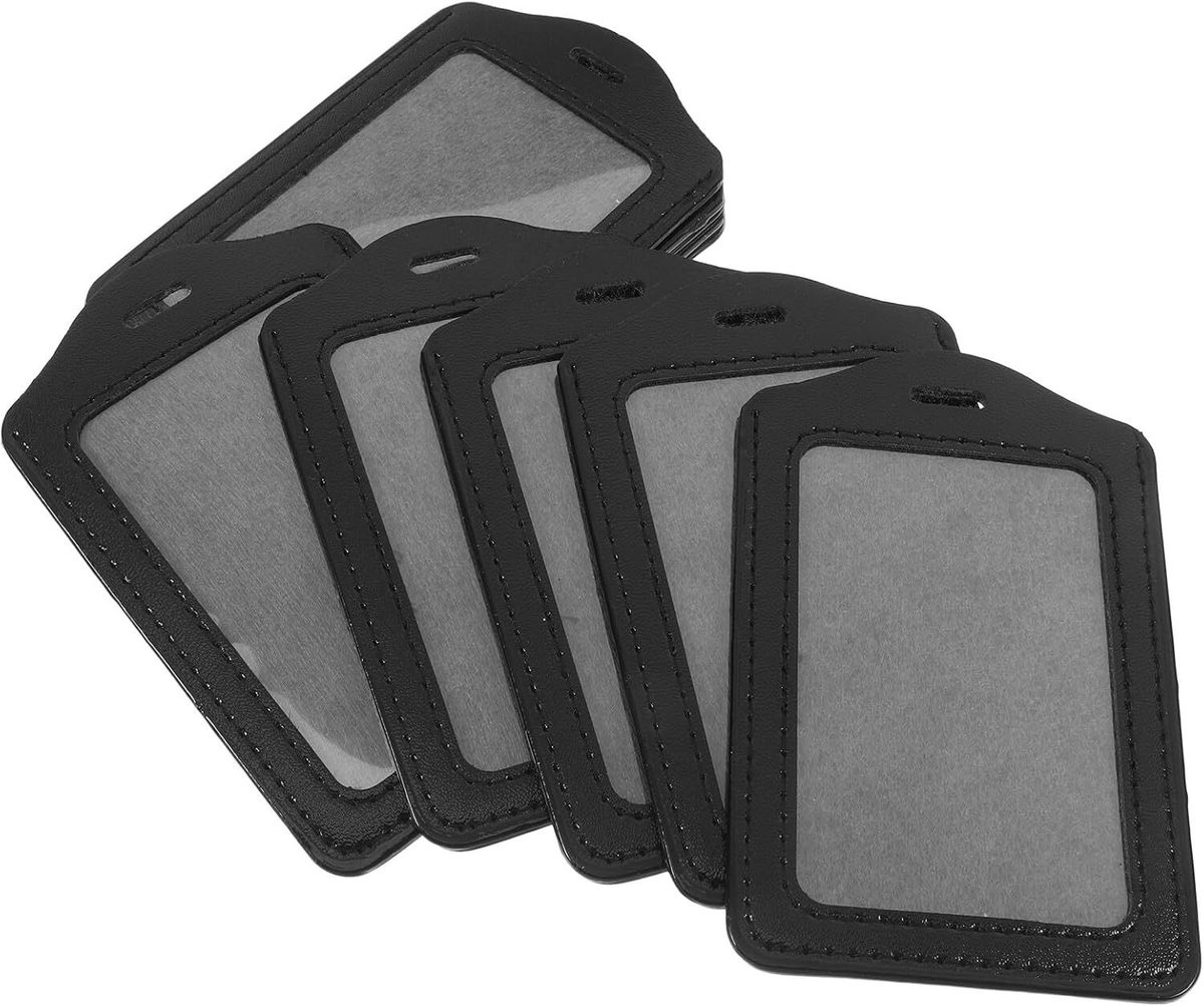 10pcs Vertical Id Badge Holder Pu Card Protector with Single Window ...