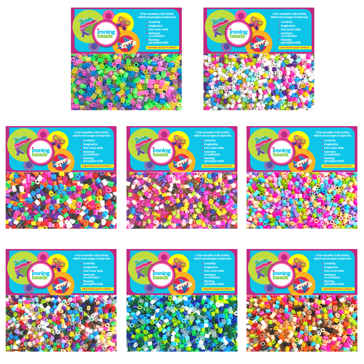 Ironing Beads - Pretty Bead Colour Mix - 6400 Beads (8 x 800 Packets ...