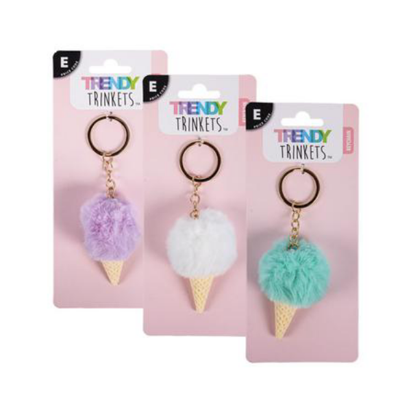 Trendy Trinkets Accessories - Assorted Ice Cream Key Rings- Pack Of 3 ...