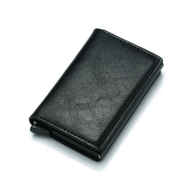Cre8tive Anti-Theft RFID Aluminum and PU Leather Slide Up Wallet | Shop ...