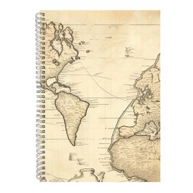 White A4 Notebook Spiral and Lined Maps Graphic Notepad Design Present ...