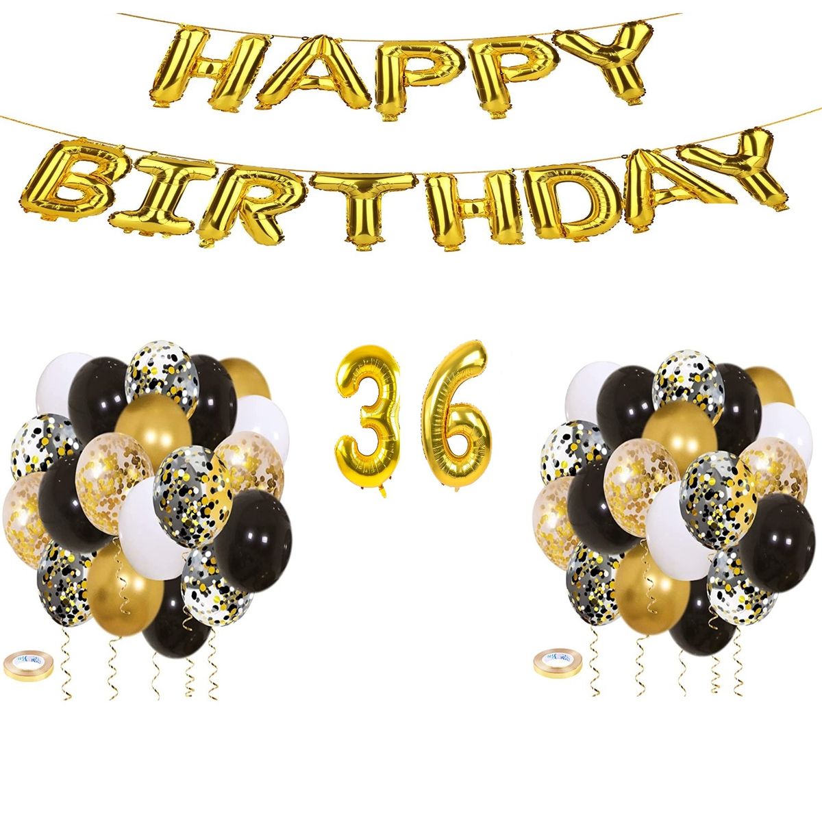 Gold Birthday Balloon Set 36 Years | Shop Today. Get it Tomorrow ...