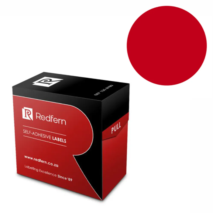 Redfern Round Colour Coded Self Adhesive Labels Roll 25mm box 125 x2 ...