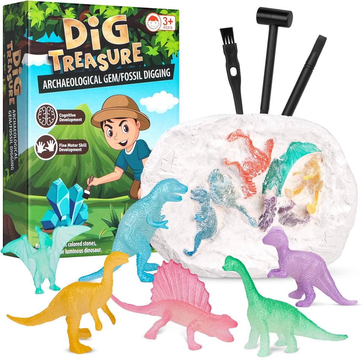 Dinosaurs Dig Kit Digging Set, Geology Archaeology Gifts for Kids ...