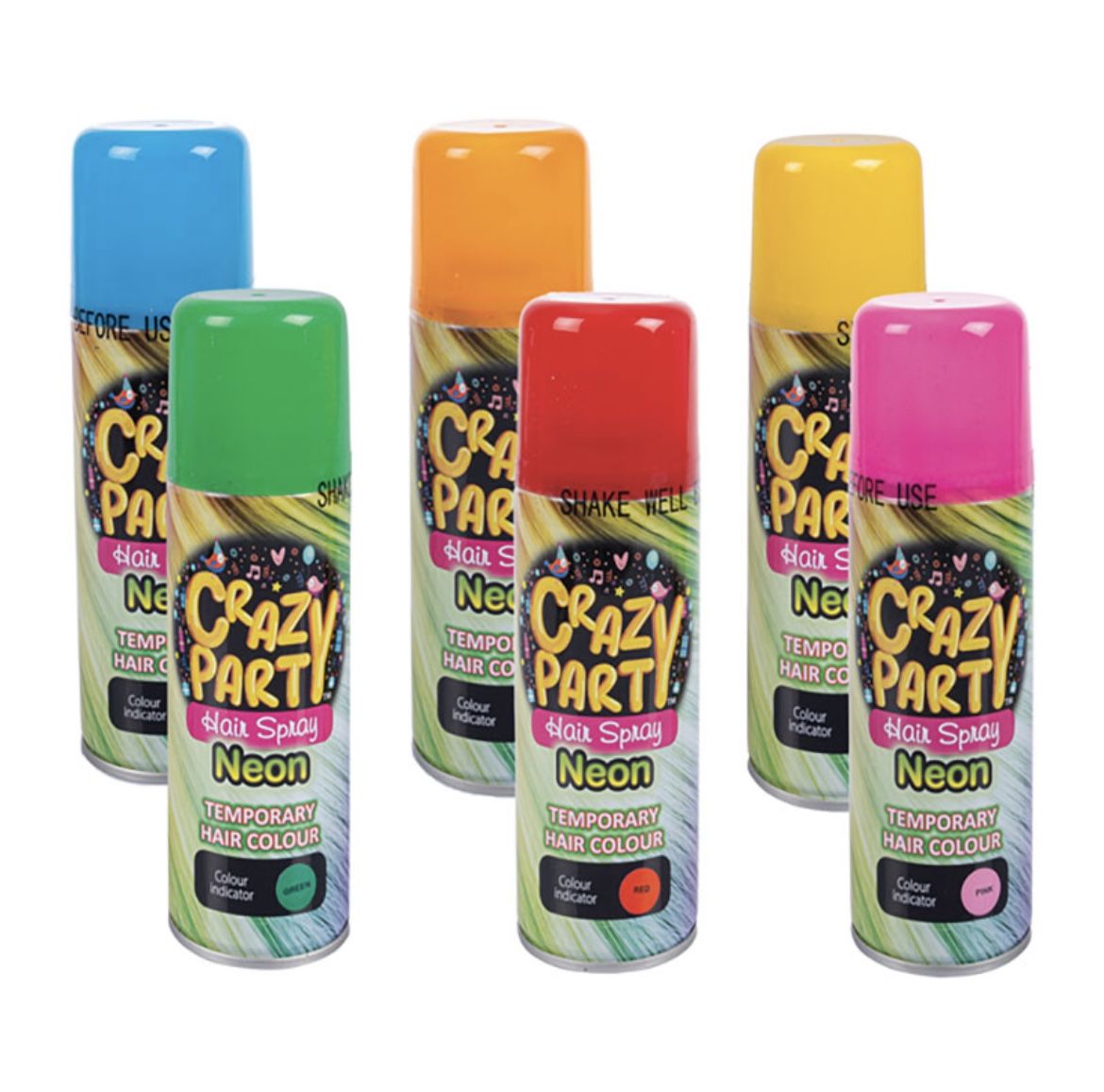 Neon Party Hair Spray Colour Assorted - 6 Pack | Shop Today. Get it ...