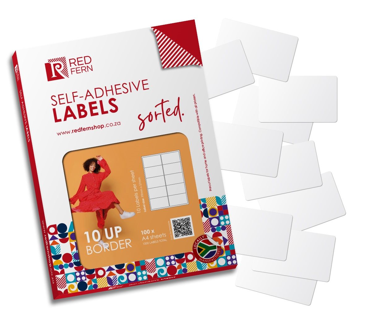 Redfern Bordered 10up A4 Self-Adhesive Labels 1000 Sheets | Shop Today ...