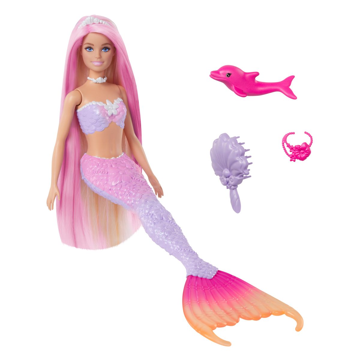 Barbie "Malibu" Mermaid Doll With Color Change Feature And Accessories ...