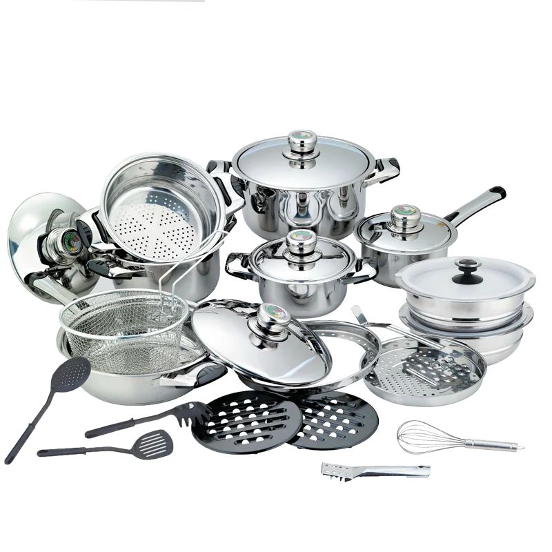 27 Pieces Stainless Steel Cookware Heavy Bottom Pots Set | Shop Today ...