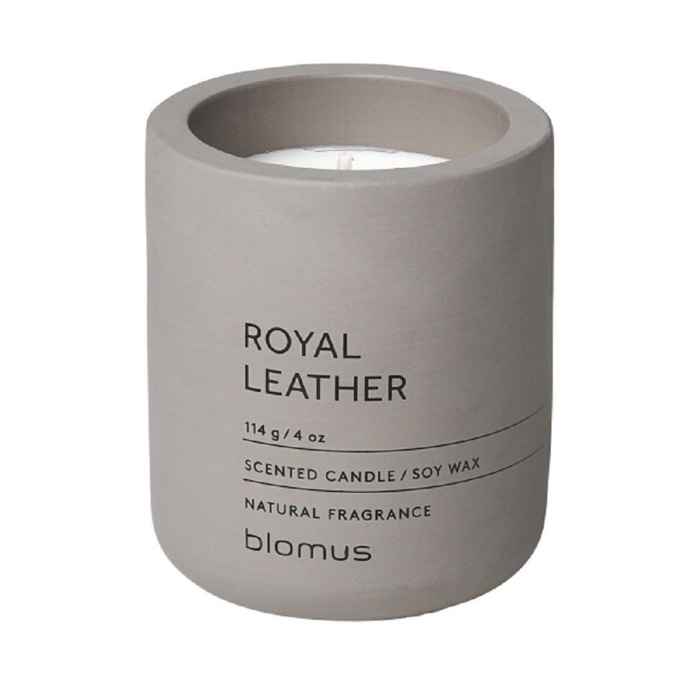Blomus Scented Candle: Royal Leather in Grey Container Fraga 6.5cm ...