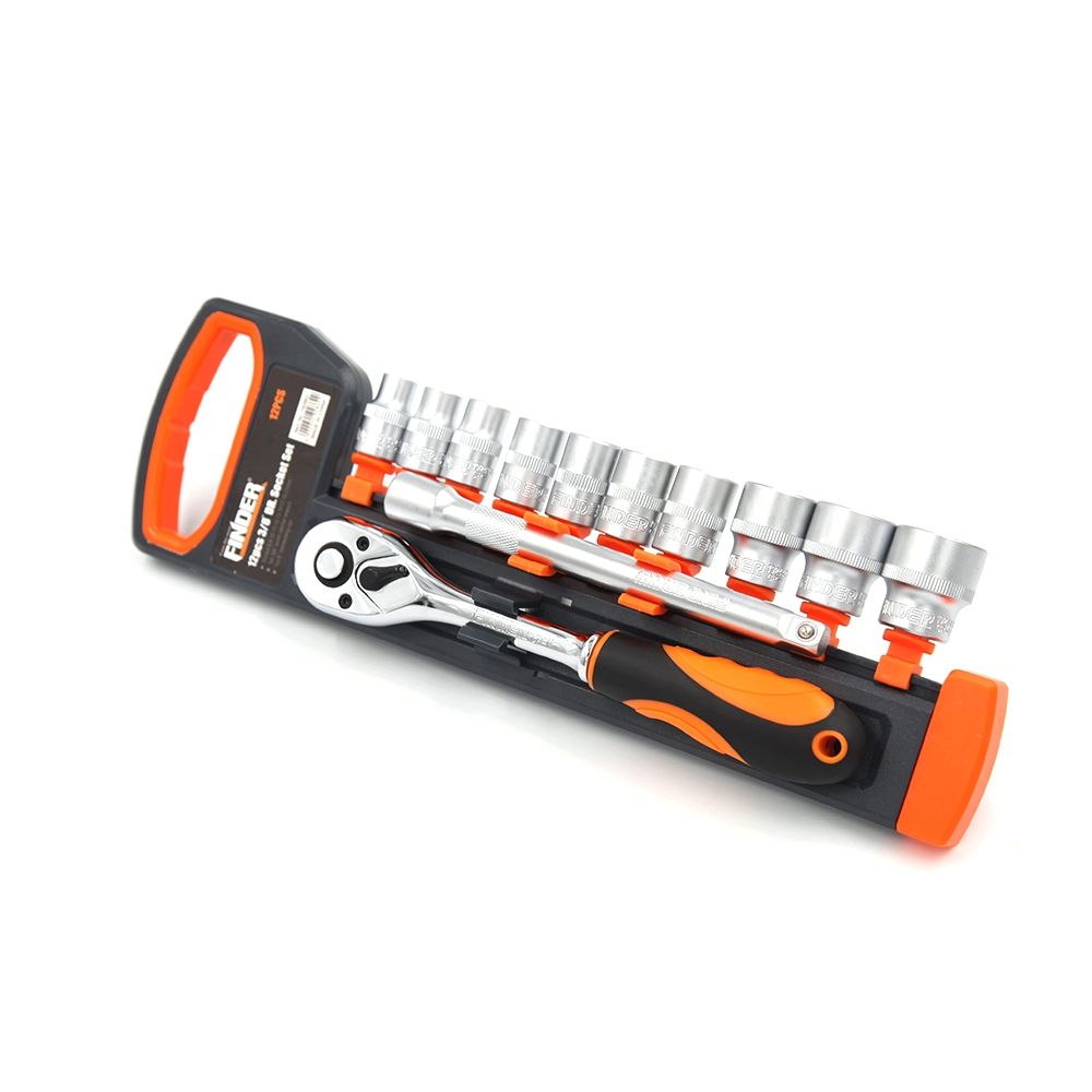 Finder - 12 Pieces Socket Set - Cr-v 3/8'' Ratchet Wrench Spanner ...