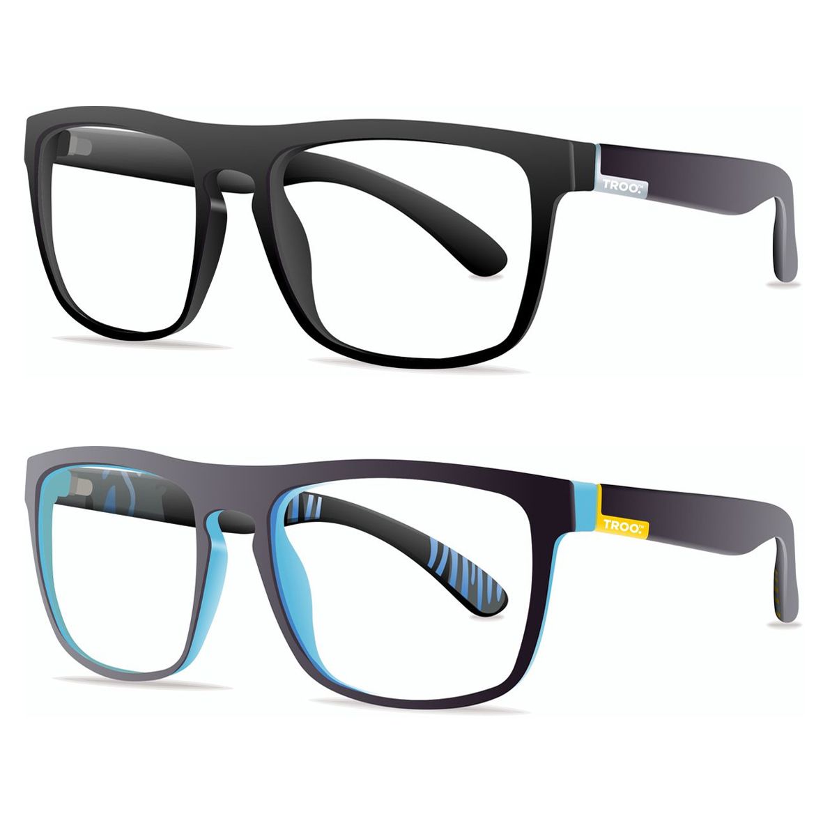 TROO Gaming Full Tilt Series Blue Light Blocking Eye Protection Glasses ...