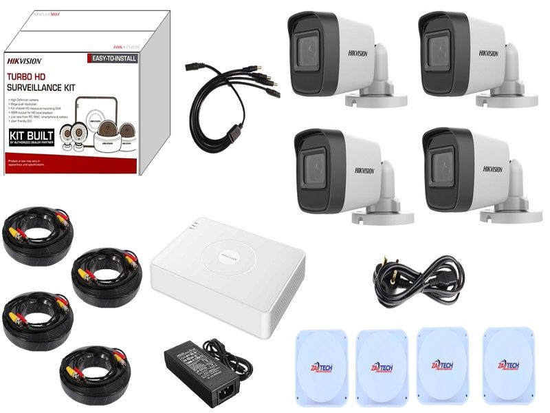 Hikvision 4 Channel Bullet Camera Kit with junction box and ready ...