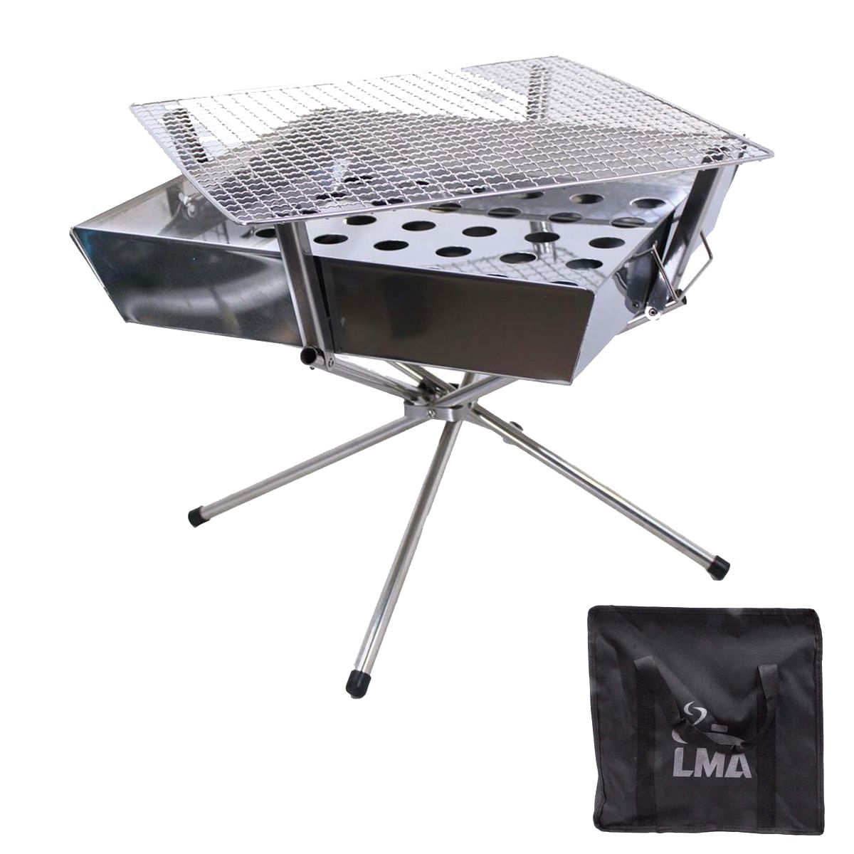 36x36cm LMA Stainless Steel Portable Folding Braai Stand & Camping ...