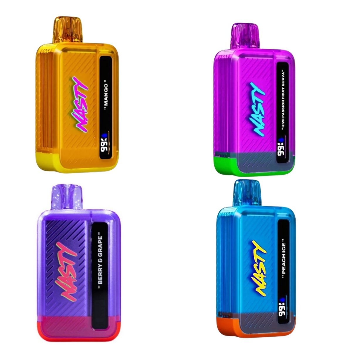 Nasty 9k mango. Kiwi passion fruit guava. Berry grape. Peach ice 4 pack ...