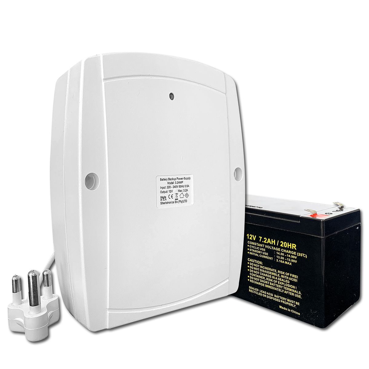 Sherlo Battery Backup Power Supply 12V 3.2Amp+Securi-Prod 12V 7.2AH Battery | Shop Today. Get it ...