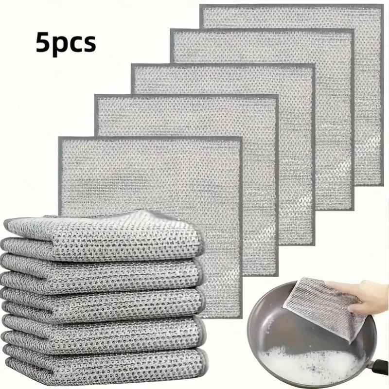 Silver Micro-polyester 5 Pieces Scrub Cloth | Shop Today. Get it ...