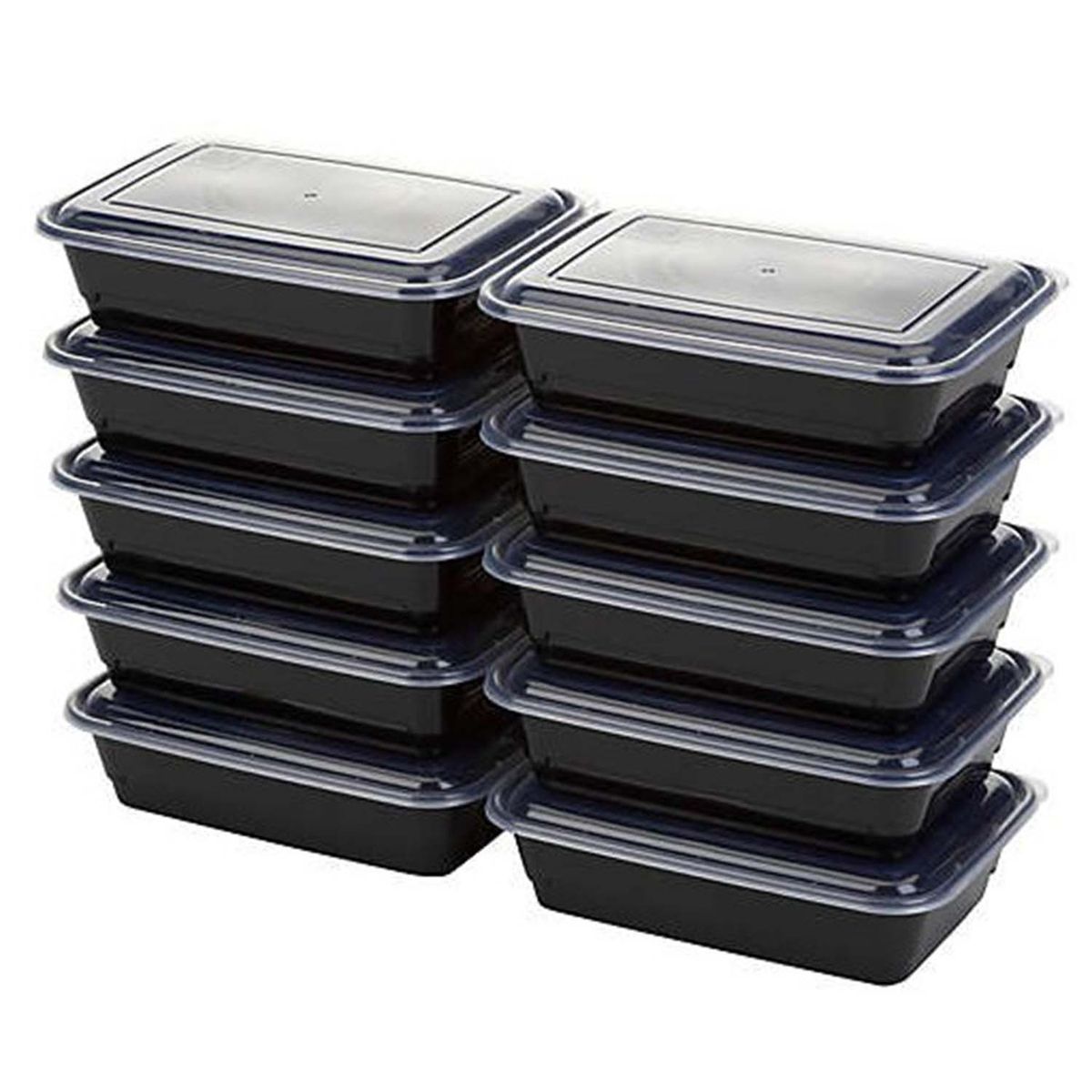 Rectangular Meal Prep Containers with Lids Portion Control - Set of 10 ...