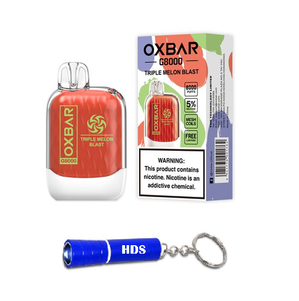 OXBAR 8000 Puff Rechargeable Disposable - Triple Melon Blast with HDS ...
