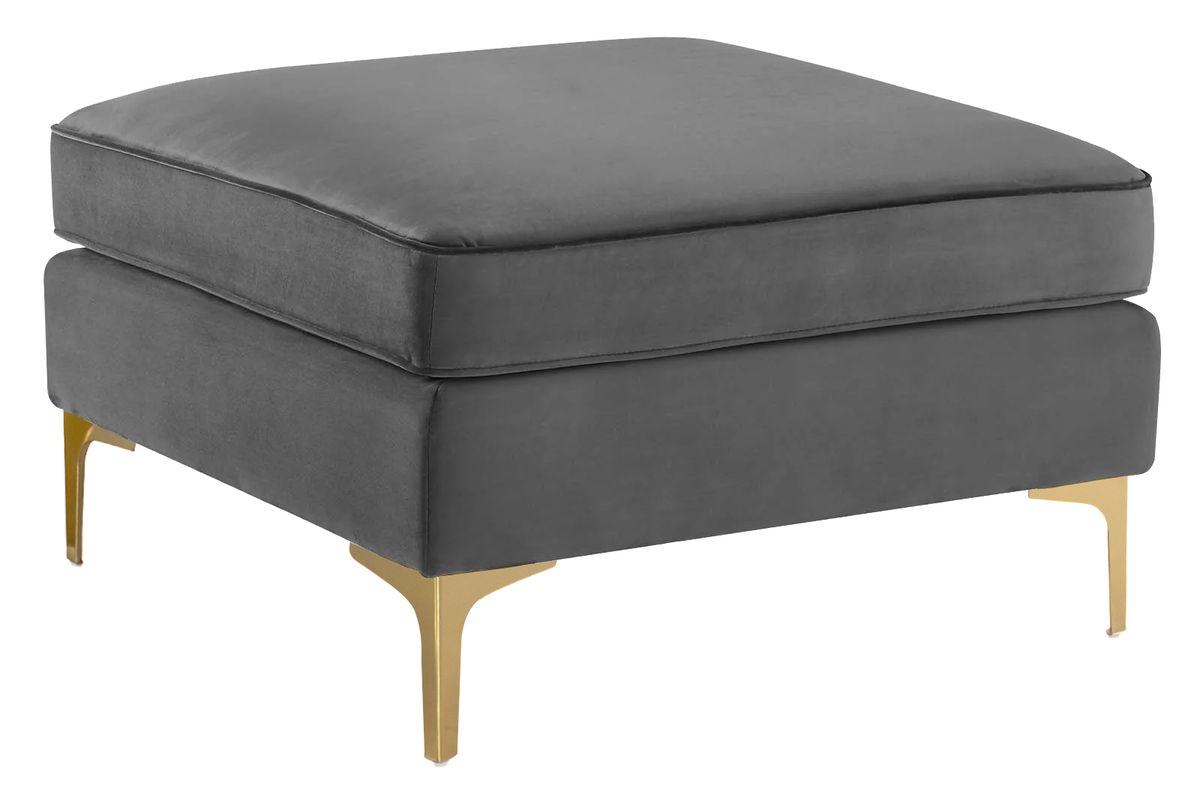 George & Mason - Sofia Ottoman - Charcoal Velvet | Shop Today. Get it Tomorrow! | takealot.com