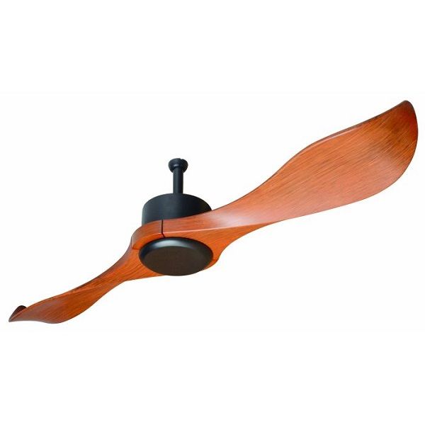 Bright Star Matt Black & Wood 2 Blade Ceiling Fan FCF081 | Shop Today ...