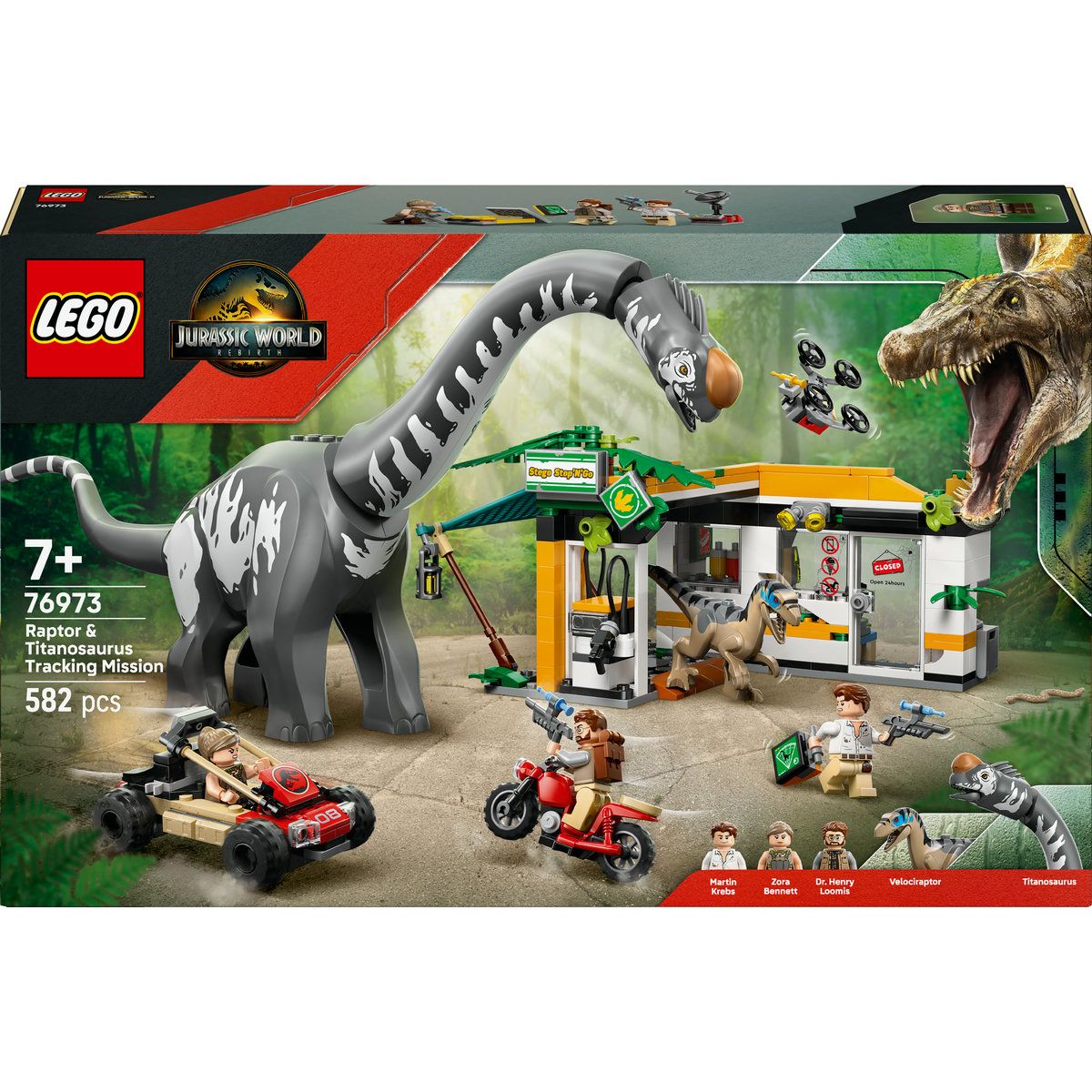 LEGO® Jurassic World Raptor & Titanosaurus Tracking Mission Dinosaur ...