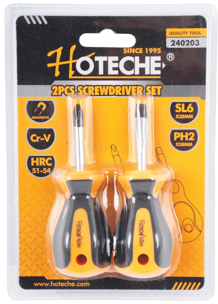 Hoteche 2 Piece 38mm Flat and Star Stubby Screwdriver Set | Shop Today ...