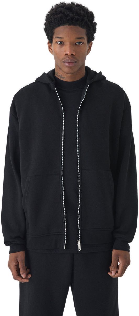 boohooMAN - Men's Oversized Basic Zip Through Hoodie - Black | Shop ...