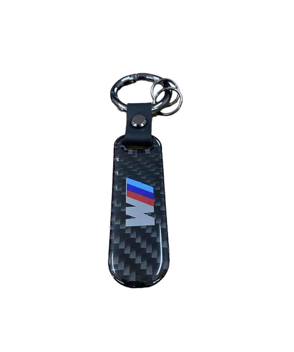 BMW-M Performance Stripe Logo Carbon-Look keyrings (Long-Shaped) | Shop ...