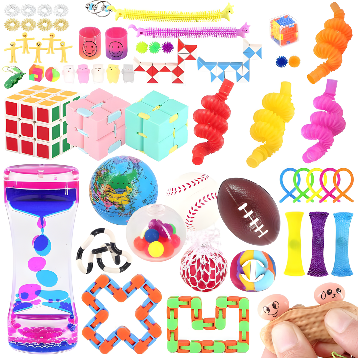 60 Pack Quality Bundle Set Sensory Fidget Toys Stress Relief Kids ...