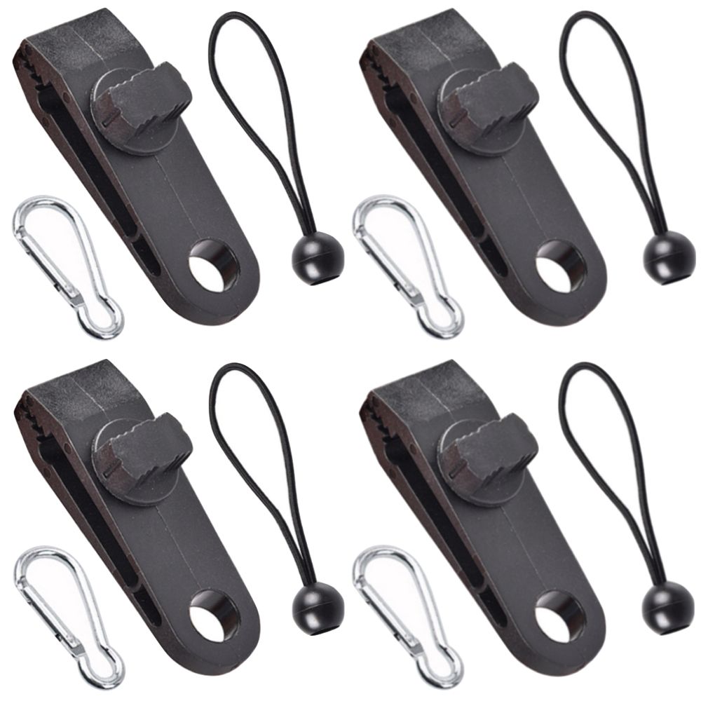 Camping Tent Tarpaulin Canopy Locking Clamp With Carabiners & Securing ...
