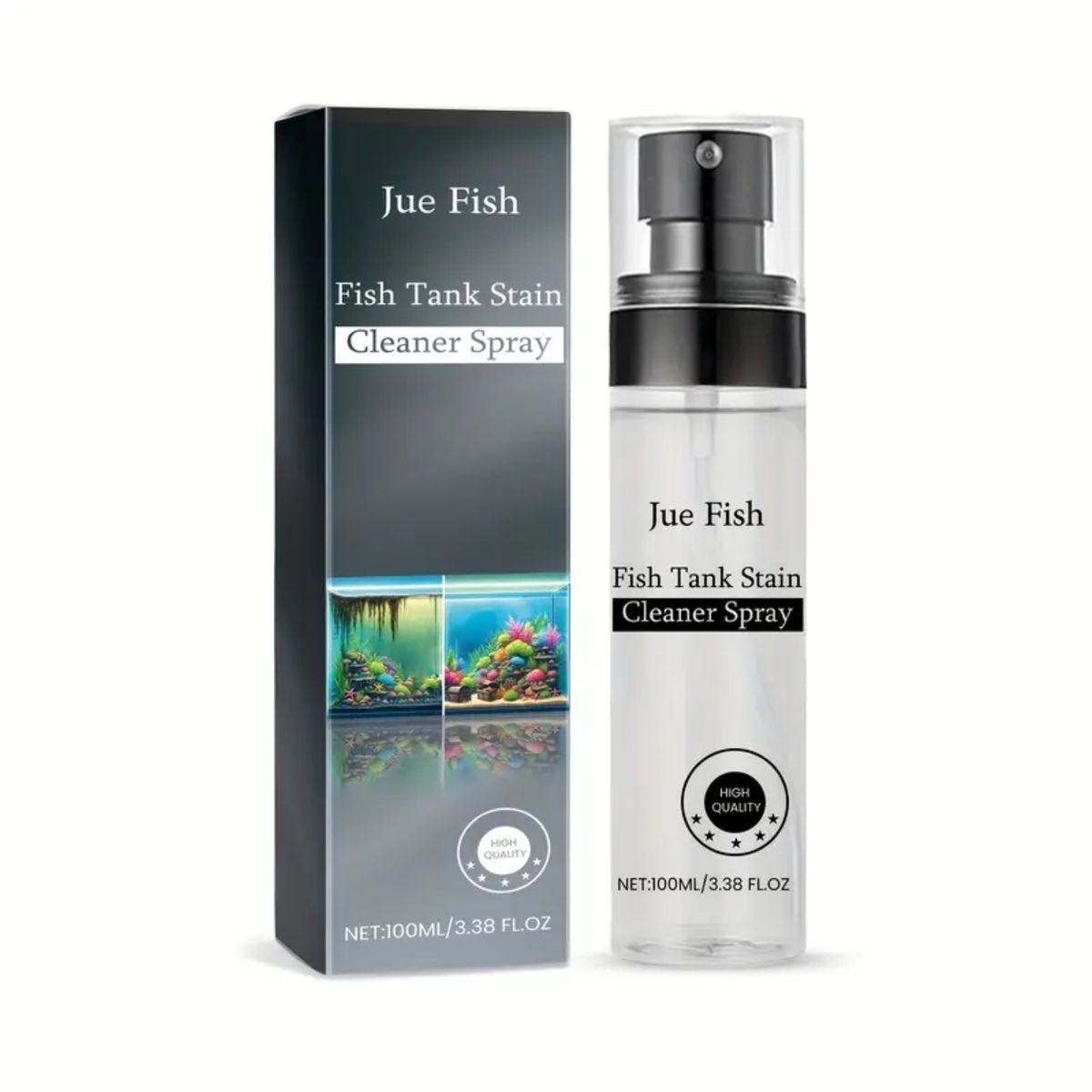 Jue Fish Aquarium Cleaner Spray - All-In-One Fish Tank Stain Remover ...