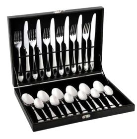 24 Piece Cutlery Set With Black Wooden Box | Shop Today. Get it ...