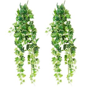 HouzeComfort Artificial Hanging Ivy Pot Planter and Decor Plant 2 Pack ...