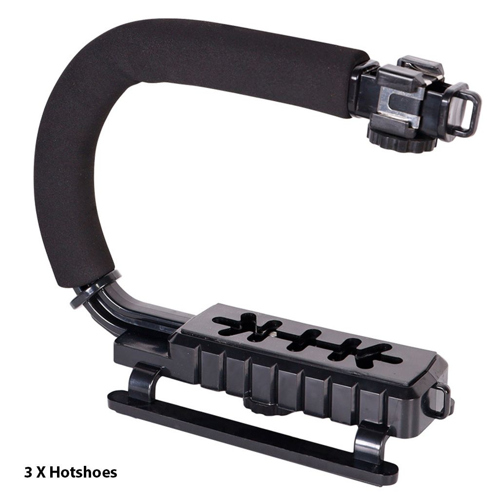 E-Photo U-Type Video handle, 3 hotshoes - DSLR/Mirrorles/Camcoder ...