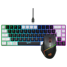 HKSJ - Wired Keyboard And Mouse Set With RGB Lighting - Black & White ...